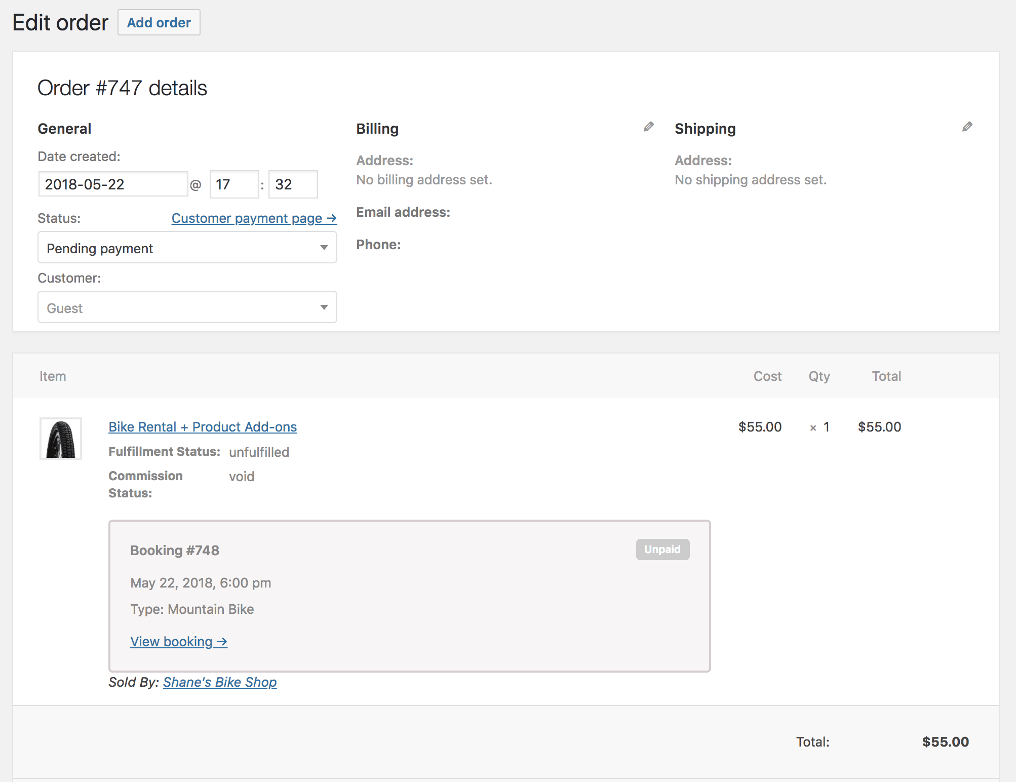 Create a Manual Booking with Product Add-Ons - CODIBU